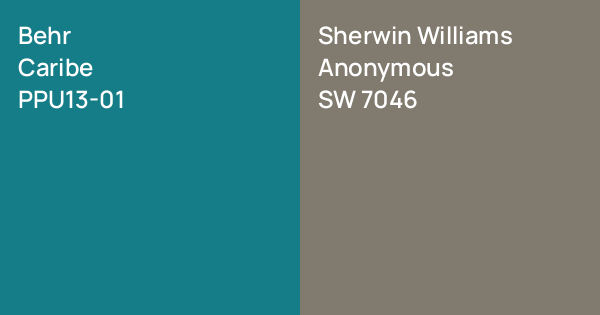 Behr Caribe vs. Sherwin Williams Anonymous comparison