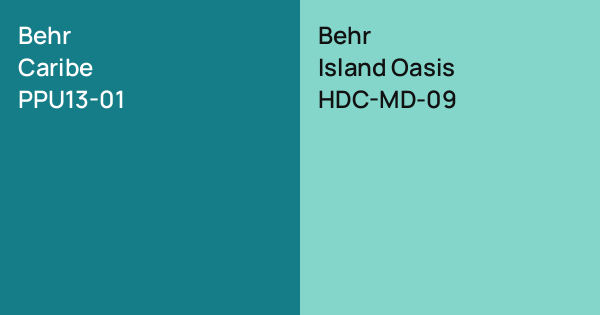 Behr Caribe vs. Behr Island Oasis comparison