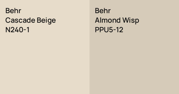 Behr Cascade Beige vs. Behr Almond Wisp comparison