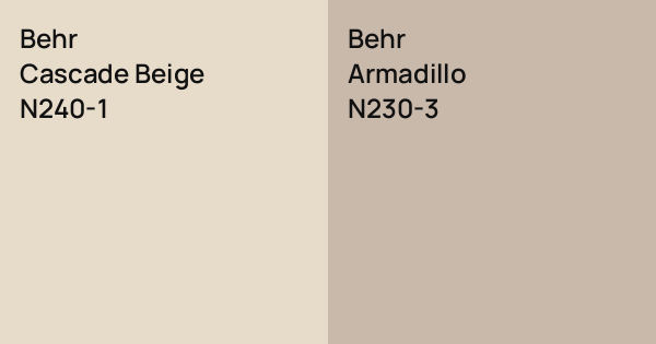Behr Cascade Beige vs. Behr Armadillo comparison