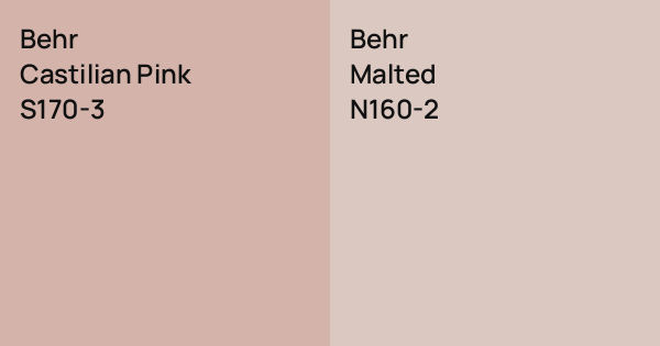 Behr Castilian Pink vs. Behr Malted comparison