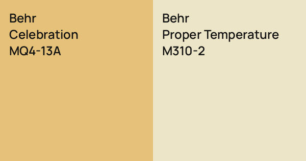 Behr Celebration vs. Behr Proper Temperature comparison