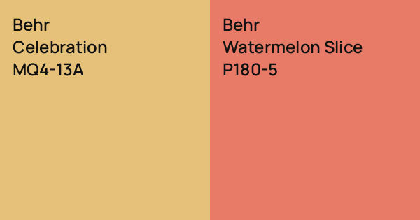 Behr Celebration vs. Behr Watermelon Slice comparison