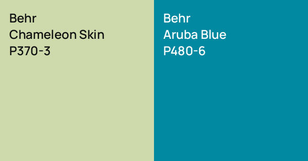 Behr Chameleon Skin vs. Behr Aruba Blue comparison