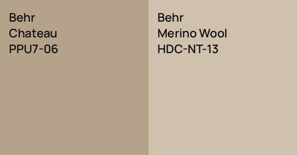 Behr Chateau vs. Behr Merino Wool comparison
