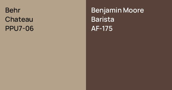 Behr Chateau vs. Benjamin Moore Barista comparison