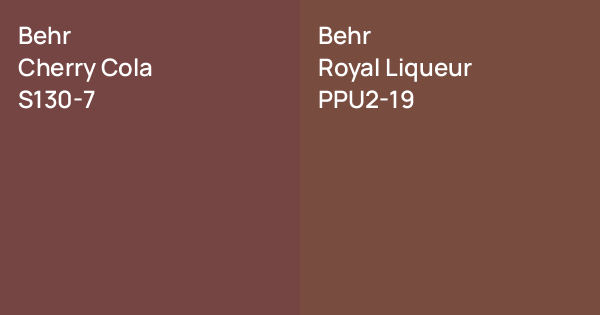 Behr Cherry Cola vs. Behr Royal Liqueur comparison