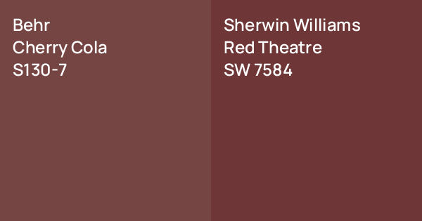 Behr Cherry Cola vs. Sherwin Williams Red Theatre comparison