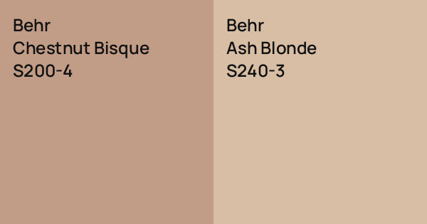 Behr Chestnut Bisque vs. Behr Ash Blonde comparison