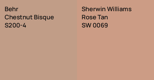 Behr Chestnut Bisque vs. Sherwin Williams Rose Tan comparison