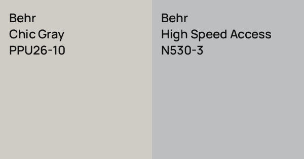 Behr Chic Gray vs. Behr High Speed Access comparison