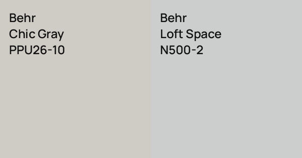 Behr Chic Gray vs. Behr Loft Space comparison