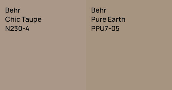 Behr Chic Taupe vs. Behr Pure Earth comparison