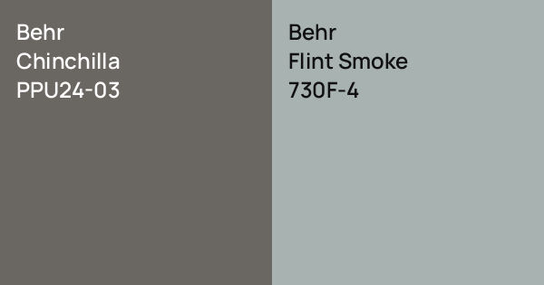 Behr Chinchilla vs. Behr Flint Smoke comparison