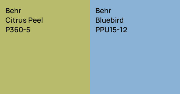 Behr Citrus Peel vs. Behr Bluebird comparison