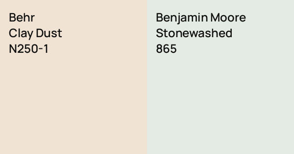 Behr Clay Dust vs. Benjamin Moore Stonewashed comparison