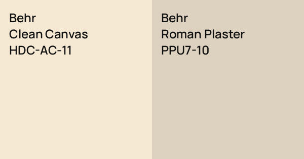 Behr Clean Canvas vs. Behr Roman Plaster comparison