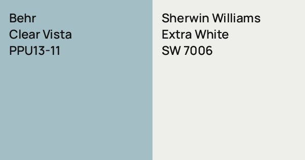 Behr Clear Vista vs. Sherwin Williams Extra White comparison
