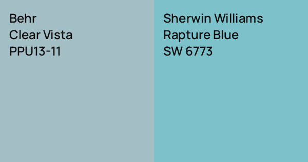 Behr Clear Vista vs. Sherwin Williams Rapture Blue comparison