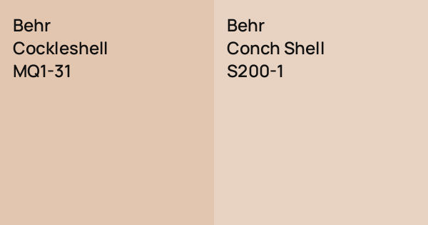 Behr Cockleshell vs. Behr Conch Shell comparison