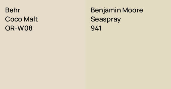 Behr Coco Malt vs. Benjamin Moore Seaspray comparison