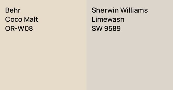 Behr Coco Malt vs. Sherwin Williams Limewash comparison