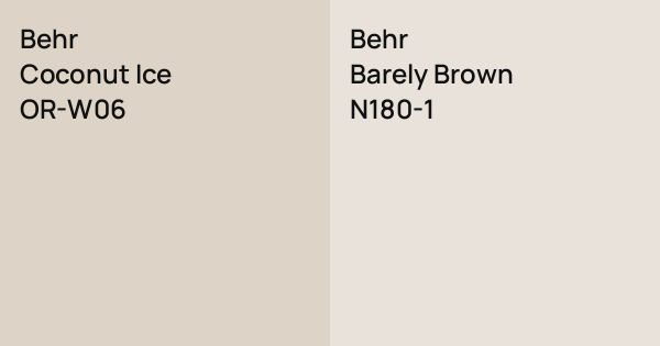 Behr Coconut Ice vs. Behr Barely Brown comparison