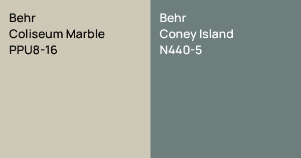 Behr Coliseum Marble vs. Behr Coney Island comparison
