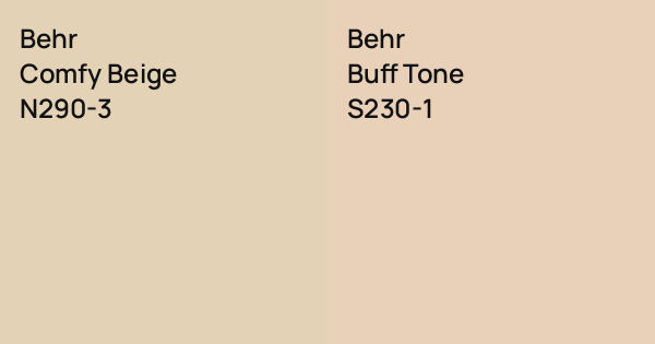 Behr Comfy Beige vs. Behr Buff Tone comparison