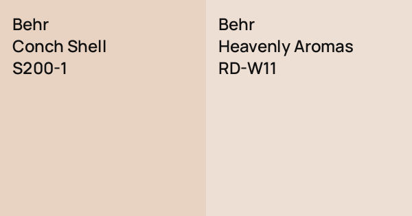 Behr Conch Shell vs. Behr Heavenly Aromas comparison
