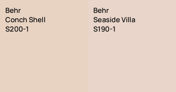 Behr Conch Shell vs. Behr Seaside Villa comparison