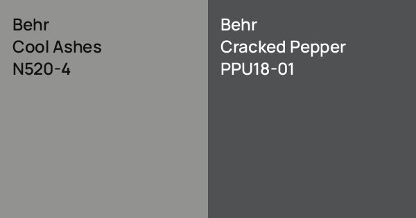 Behr Cool Ashes vs. Behr Cracked Pepper comparison