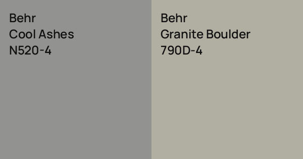 Behr Cool Ashes vs. Behr Granite Boulder comparison