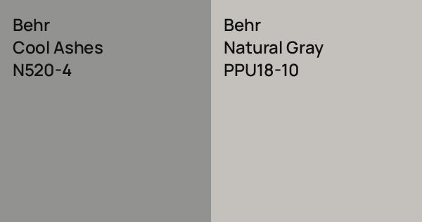 Behr Cool Ashes vs. Behr Natural Gray comparison