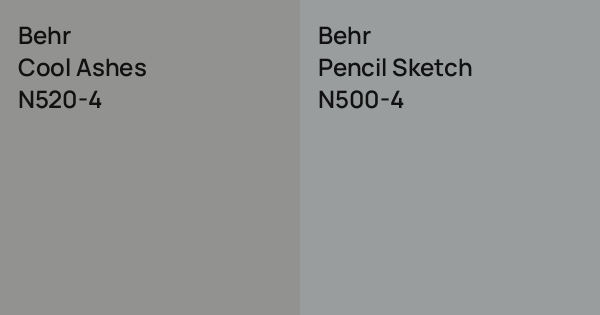 Behr Cool Ashes vs. Behr Pencil Sketch comparison