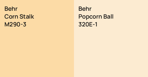 Behr Corn Stalk vs. Behr Popcorn Ball comparison
