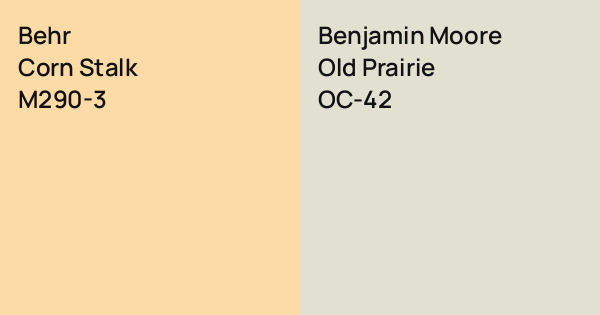 Behr Corn Stalk vs. Benjamin Moore Old Prairie comparison