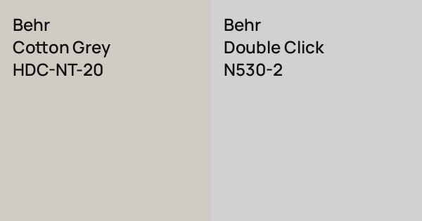 Behr Cotton Grey vs. Behr Double Click comparison