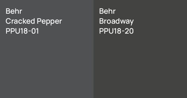 Behr Cracked Pepper vs. Behr Broadway comparison