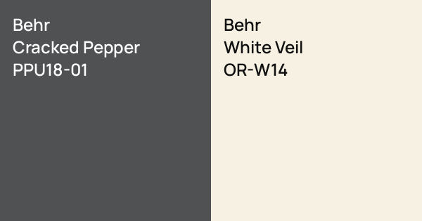 Behr Cracked Pepper vs. Behr White Veil comparison