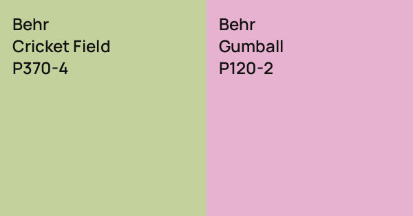 Behr Cricket Field vs. Behr Gumball comparison