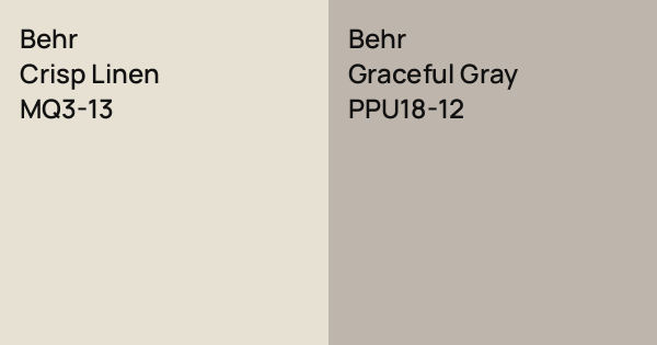 Behr Crisp Linen vs. Behr Graceful Gray comparison