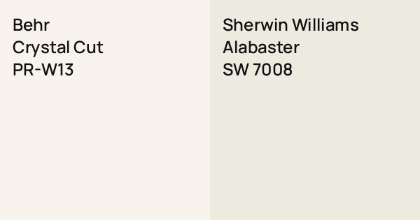 Behr Crystal Cut vs. Sherwin Williams Alabaster comparison