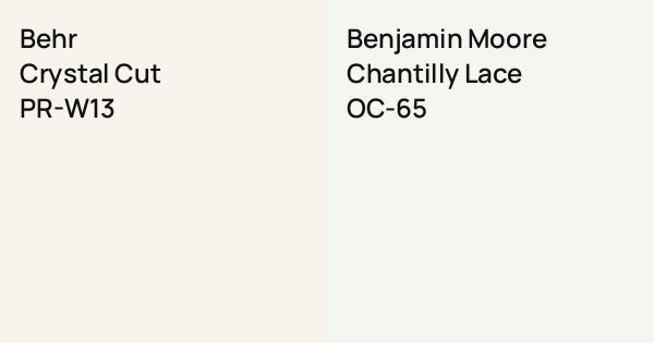 Behr Crystal Cut vs. Benjamin Moore Chantilly Lace comparison