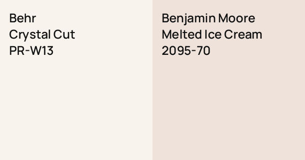 Behr Crystal Cut vs. Benjamin Moore Melted Ice Cream comparison