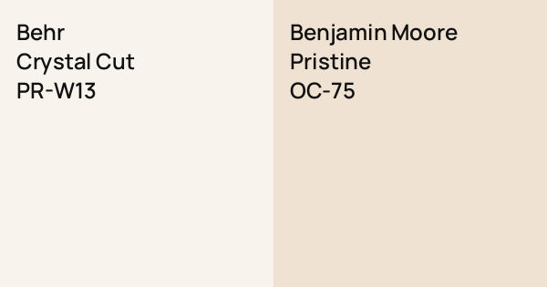 Behr Crystal Cut vs. Benjamin Moore Pristine comparison