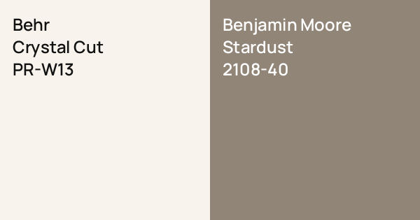 Behr Crystal Cut vs. Benjamin Moore Stardust comparison