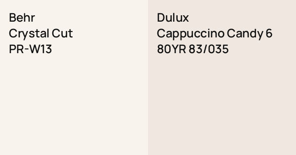Behr Crystal Cut vs. Dulux Cappuccino Candy 6 comparison