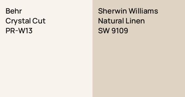 Behr Crystal Cut vs. Sherwin Williams Natural Linen comparison