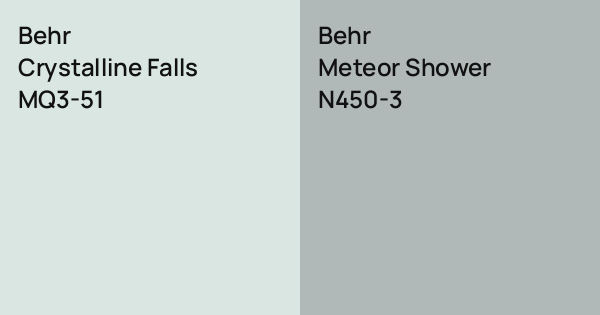 Behr Crystalline Falls vs. Behr Meteor Shower comparison